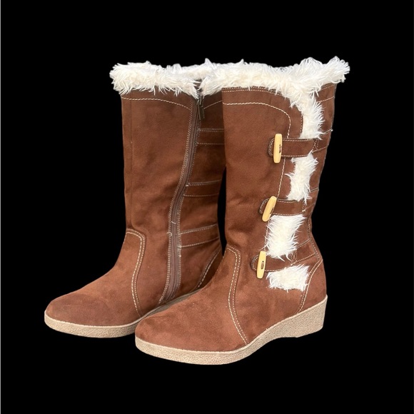 Nine West | Shoes | Womens Nine West Brown Faux Fur Diva Girl Boot ...